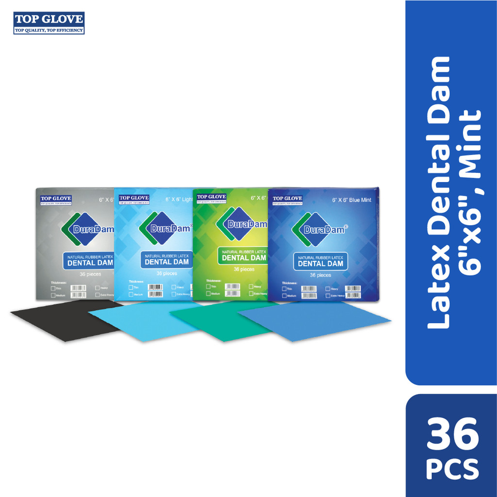 Top Glove DuraDam Latex Dental Dam, Mint Flavor |36 Pcs Per Box|天然乳胶橡皮障 ...