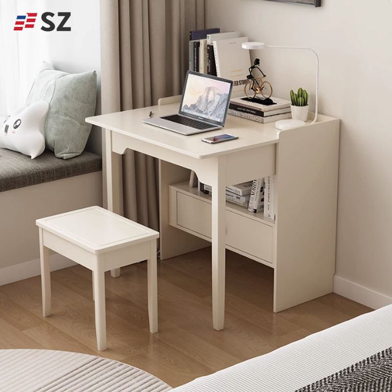 Folding Desk Bedroom Home Children's Study Table Bookshelf Foldable ...