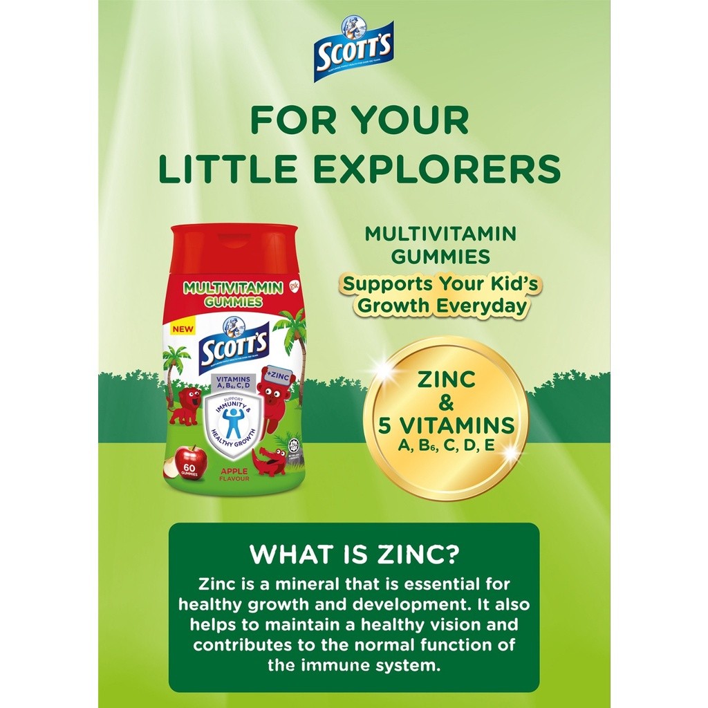 [3 Pack] SCOTT'S Multivitamin Gummies for Kids, Vitamin A, B6, C, D and ...