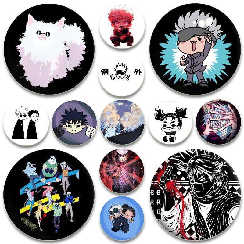 Round Enamel Pins Itadori Yuji Kugisaki Nobara Satoru Gojo Cartoon ...