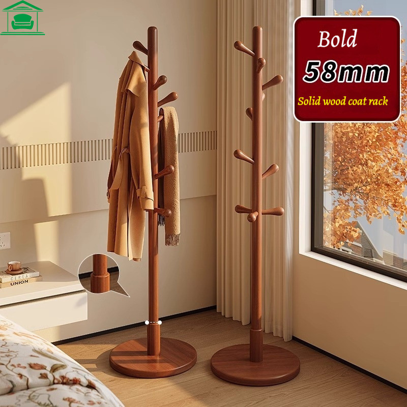 AC Solid Wood Triangle Clothes Hanger Floor Coat Rack Stand Home ...
