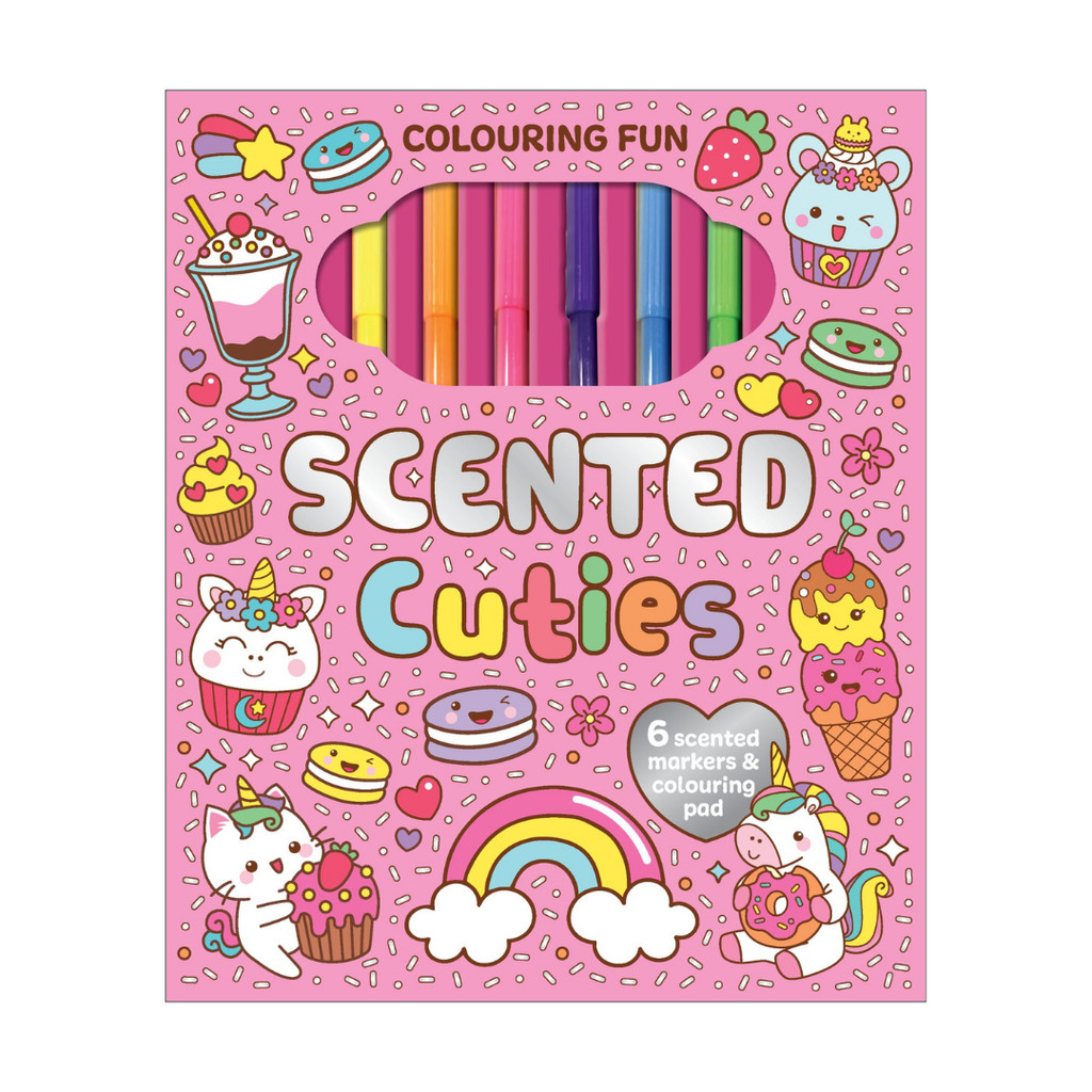 Scented Cuties Markerific Colouring Book Set To Color With 6 Scented ...