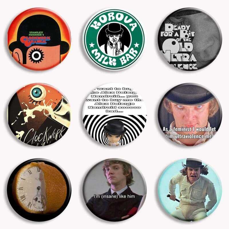 Classic Movie A Clockwork Orange Button Pin Crime Retro Film Aesthetic ...