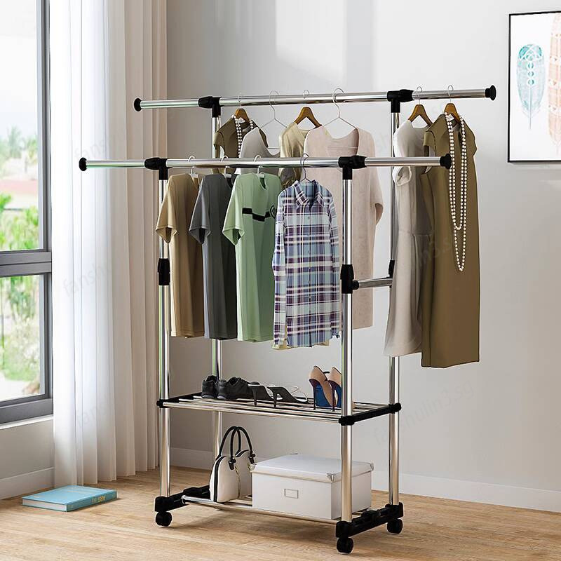 Drying Rack Indoor Clothes Drying Pole Clothes Household Telescopic ...