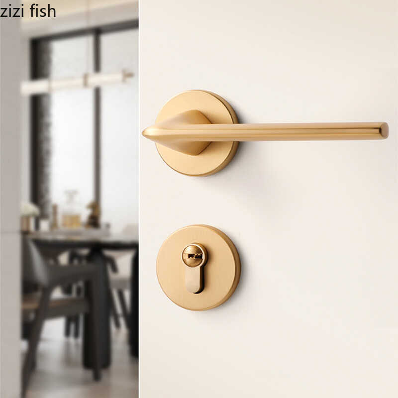 Golden Room Door Lock Inner Silent Loc Aluminium Alloy Split Lock Suit ...
