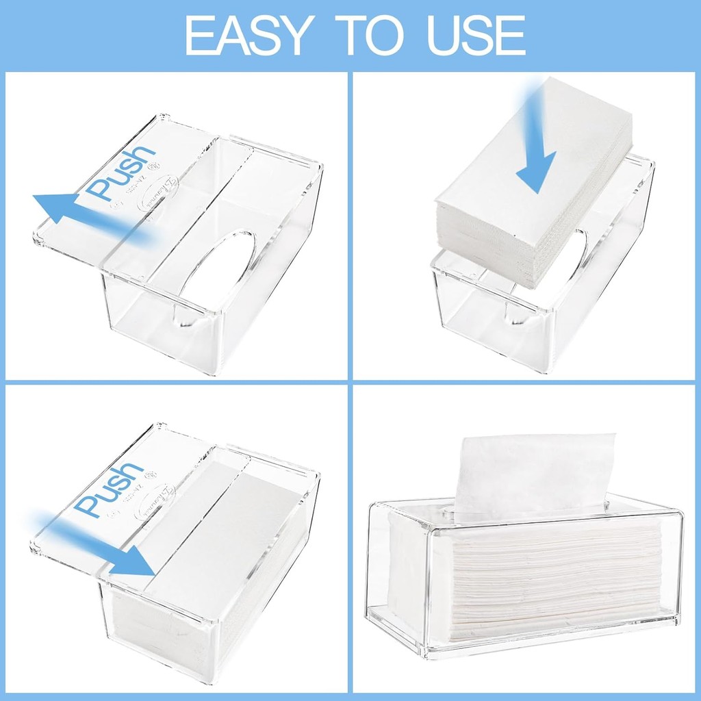 Transparent Tissue Box Square Clear Acrylic Tissue Box Holder for ...