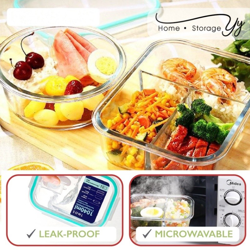 Johor Seller | Borosilicate Glass Container Lock Airtight Bento Lunch ...