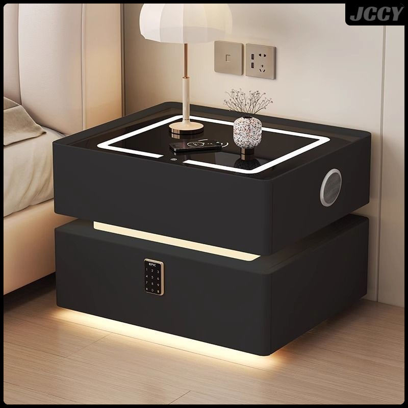 Bedside Table Multifunctional Storage Cabinet Side Cabinet Wooden ...
