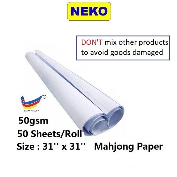 in stock 31" X 31" White Paper / Mahjong Paper 50gsm ( 50's/roll ...