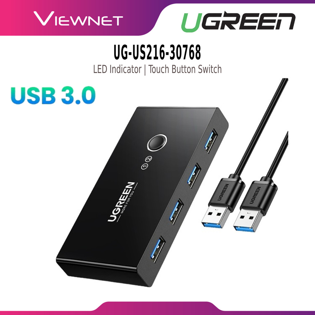 UGREEN US216 2 IN 4 OUT USB 3.0 SHARING SWITCH BOX KVM SWITCHER WITH ...