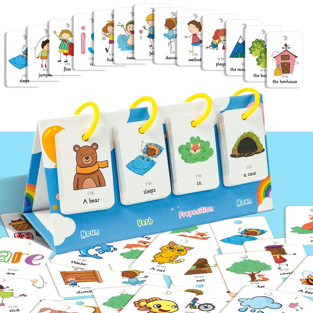 Children Learning English Sentence Building Flashcards Kindergarten ...