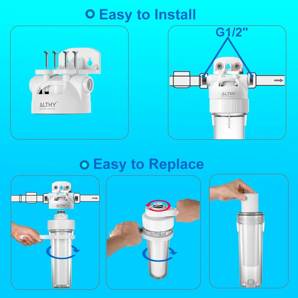 ALTHY 5 Micron Whole House Sediment Water Filter System Prefilter ...