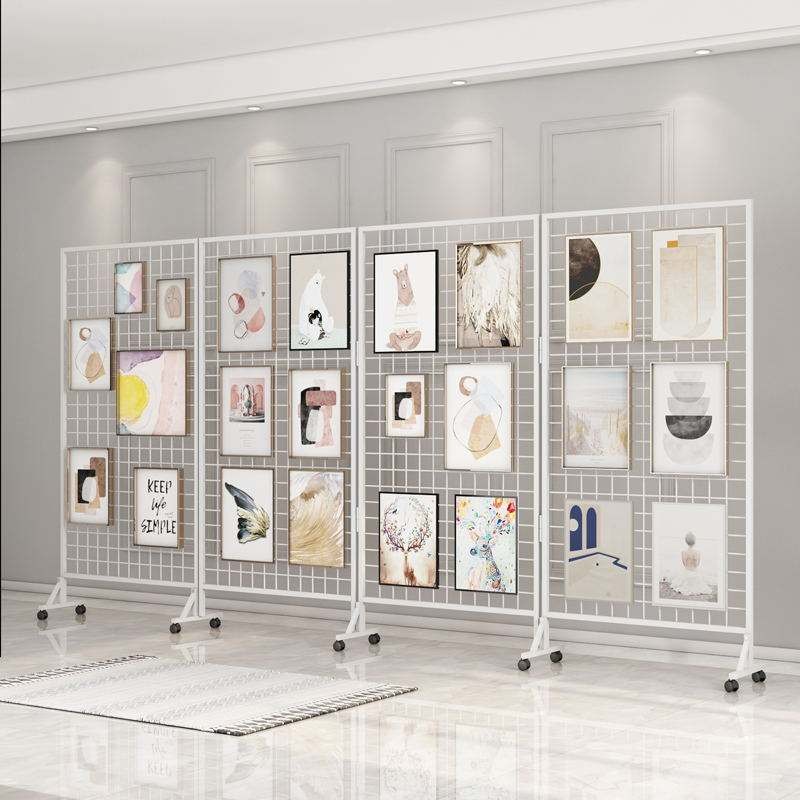 Folding Grid Display Stand Painting Exhibition Art Kindergarten Works ...