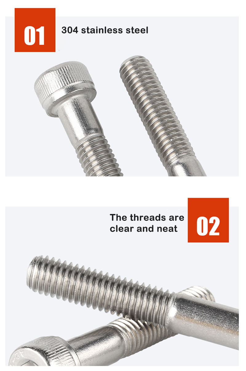 Stainless Steel Hex Socket Head Bolts M4 M5 M6 M8 M10 – Half Thread ...
