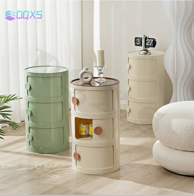 DQXS Storage Cabinet Round Northern Europe Chest Drawers Bedside Table ...