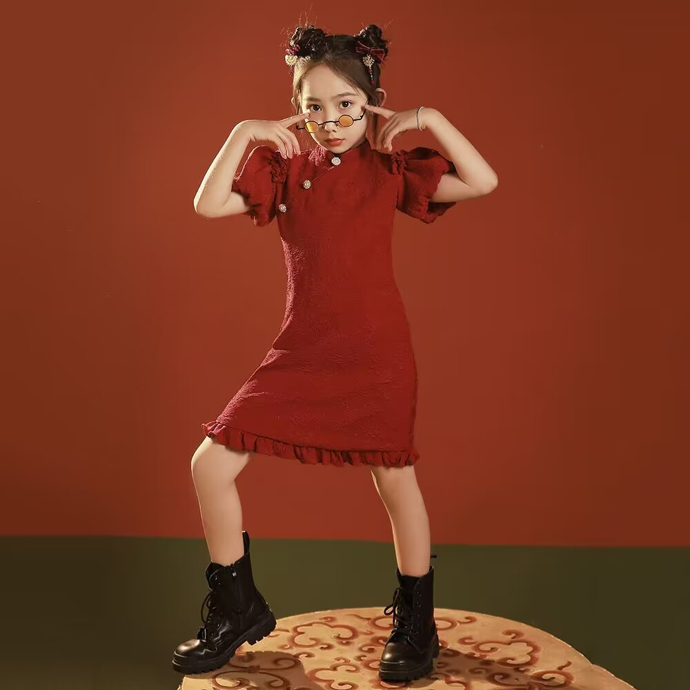 [3-10Y] Traditional CNY Costume Cheongsam Hanfu Tang Suit Dress,Girl ...