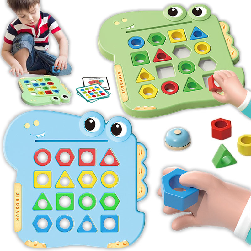 Montessori Toys Shape Sorting Toy Shape Puzzle 3D Dinosaur Geometry ...