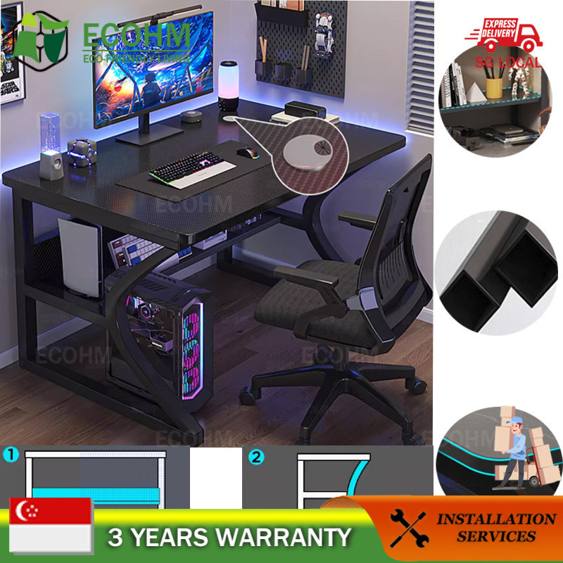ECOHM Desk Table Computer Study Home Office Desk Gaming Table Curved ...