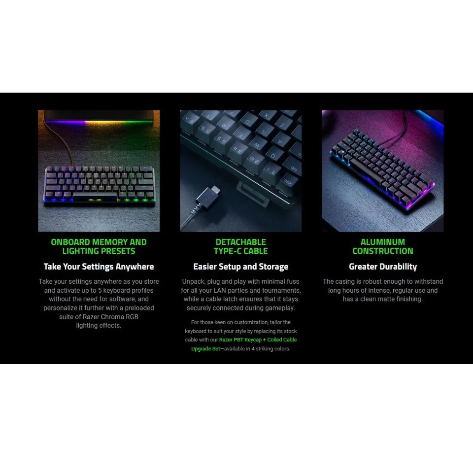 Razer Huntsman Mini Analog - 60% Analog Optical Gaming Keyboard (Analog ...