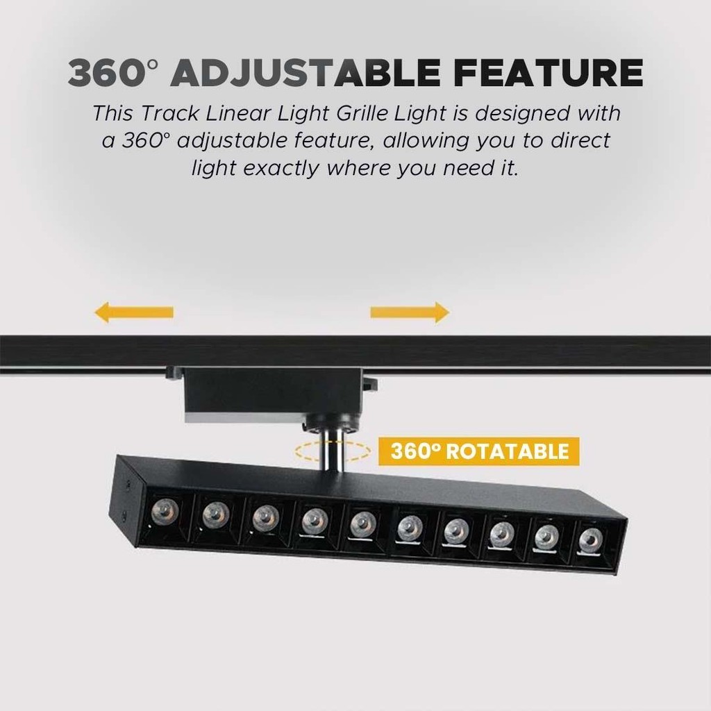 25W 50W 240V TRACK LINEAR LIGHT TRACK GRILLE LIGHT BLACK/WHITE TRACK ...