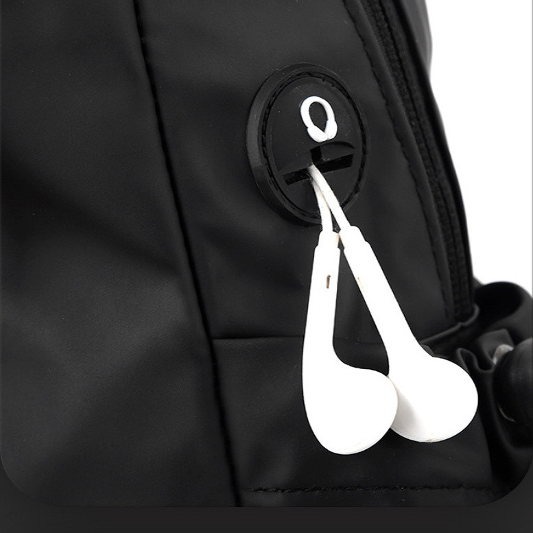 adaptable chest bag for men with headphone port sling bag fanny pack ...