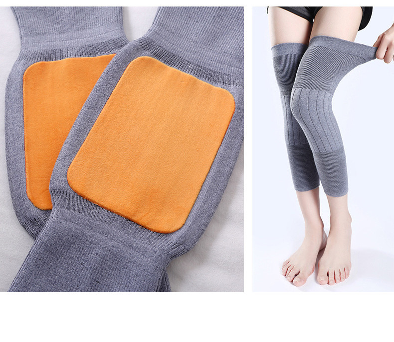 2PCS Winter Warm Wool Cashmere Leg Warmers Sleeves Thick Fleece Lined ...
