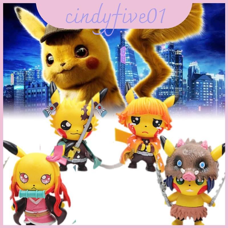 Unique Pikachu Cosplay Demon Slayer Nezuko And Inosuke Plastic Action ...