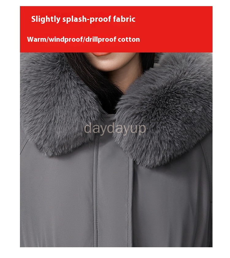 Women's Hooded Cotton Jacket Winter Parka Mid Length Plush Thick Coat ...