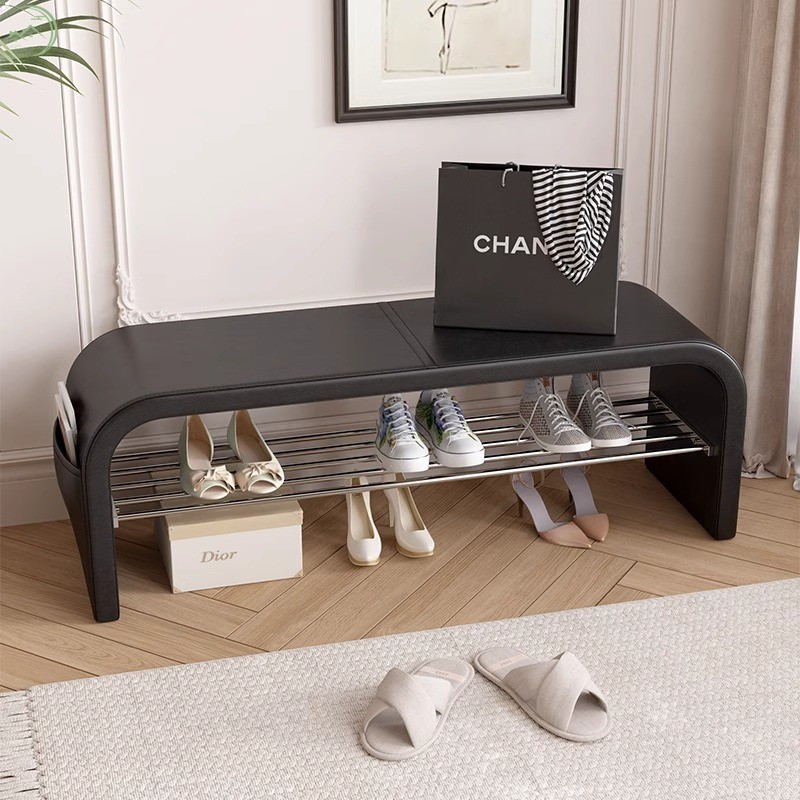 AC Shoe Changing Stool Household Door Shoe Cabinet Bench Integrated ...