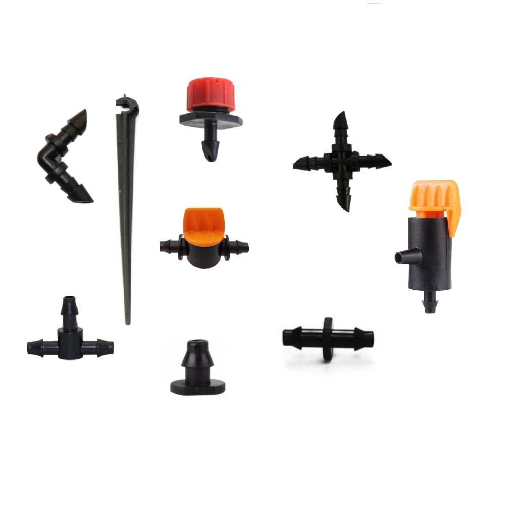 [100 PCS] 4mm connector micro tee / elbow / joiner / valve / endcap / 4 ...