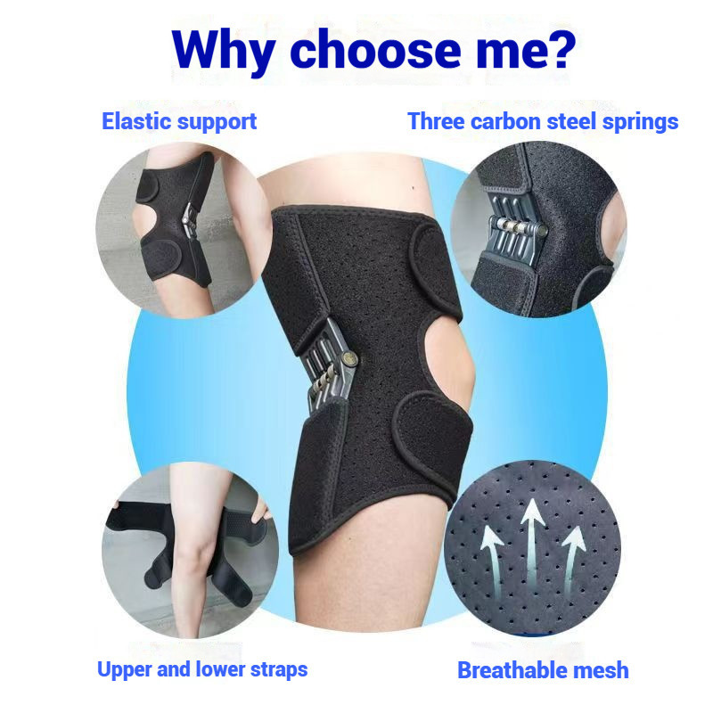 2PCS Knee Booster Support Joint Support Knee Pad Non-slip Lift Pain ...