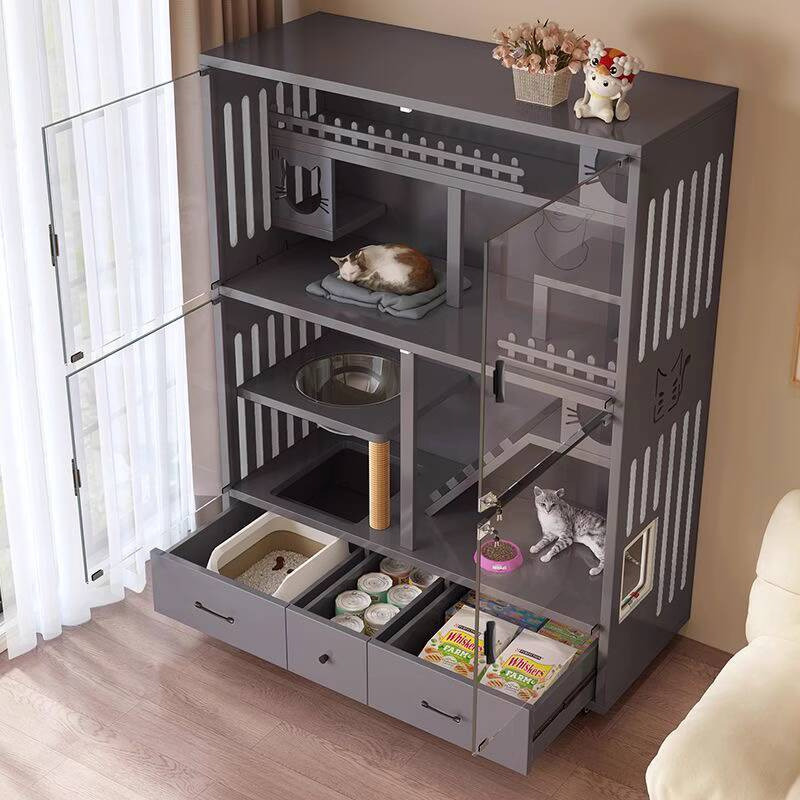 Pet Cabin New Cat Cage Solid Wood Cat Villa Extra Large Other Cabinets ...