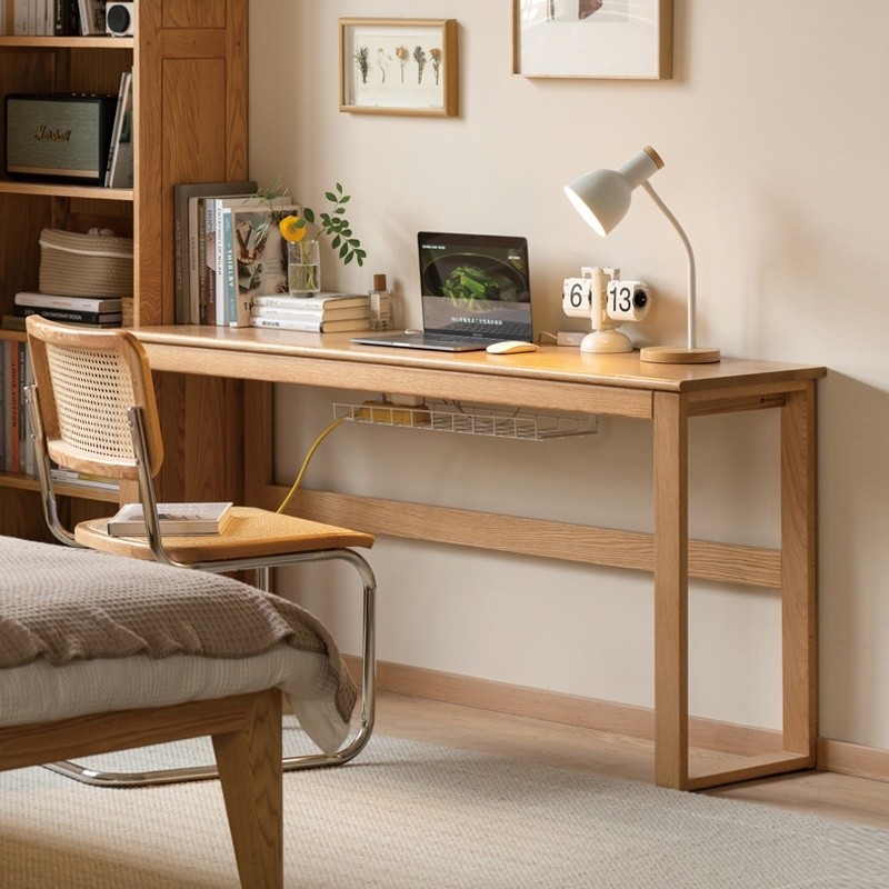 Solid Wood Office Table Simple Study Table Wall Leaning Long Study ...
