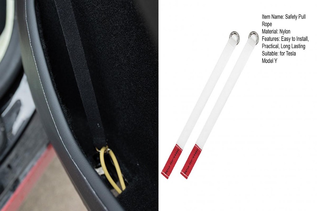 Car Door Handle Safety Rope Safety Release Cord Tesla Model Y Car Door ...