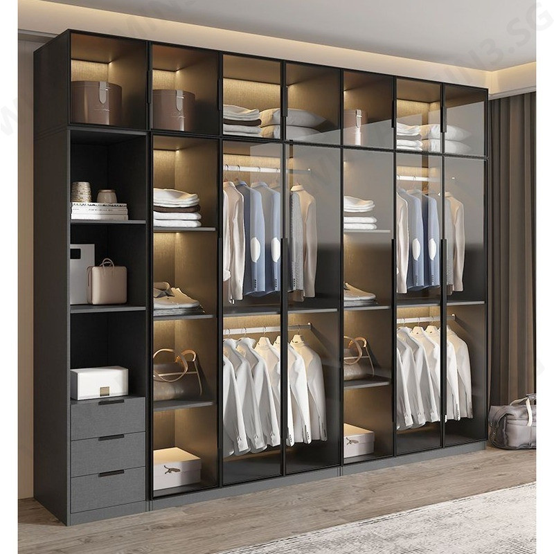 Wardrobe Solid Wood Small Wardrobe Modern Wardrobe Sliding Door Simple ...