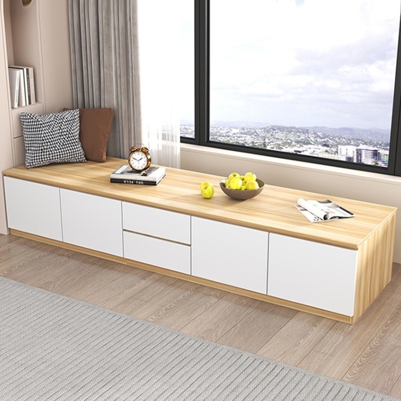 Solid Wood Window Cabinet Drawer Style Balcony Cabinet Floor Standing ...