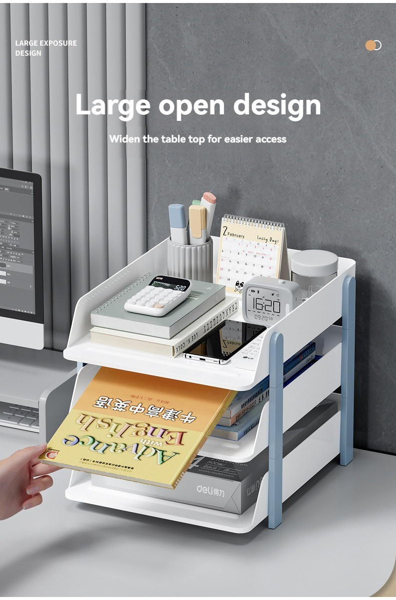 Office Desk File Organizer Removable Book A4 Document Storage Rack ...