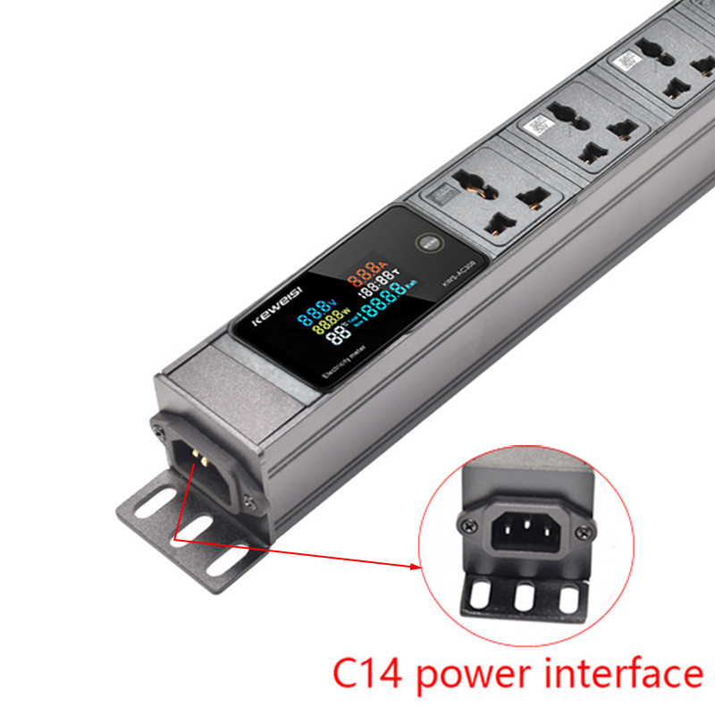 C14 input power distribution unit PDU power strip universal hole socket ...