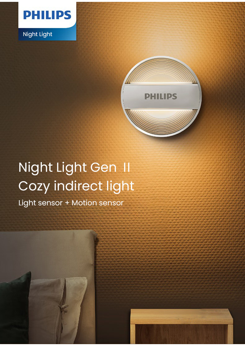 Philips Wall-mounted LED Night Light Light Sensor Motion Sensor ...