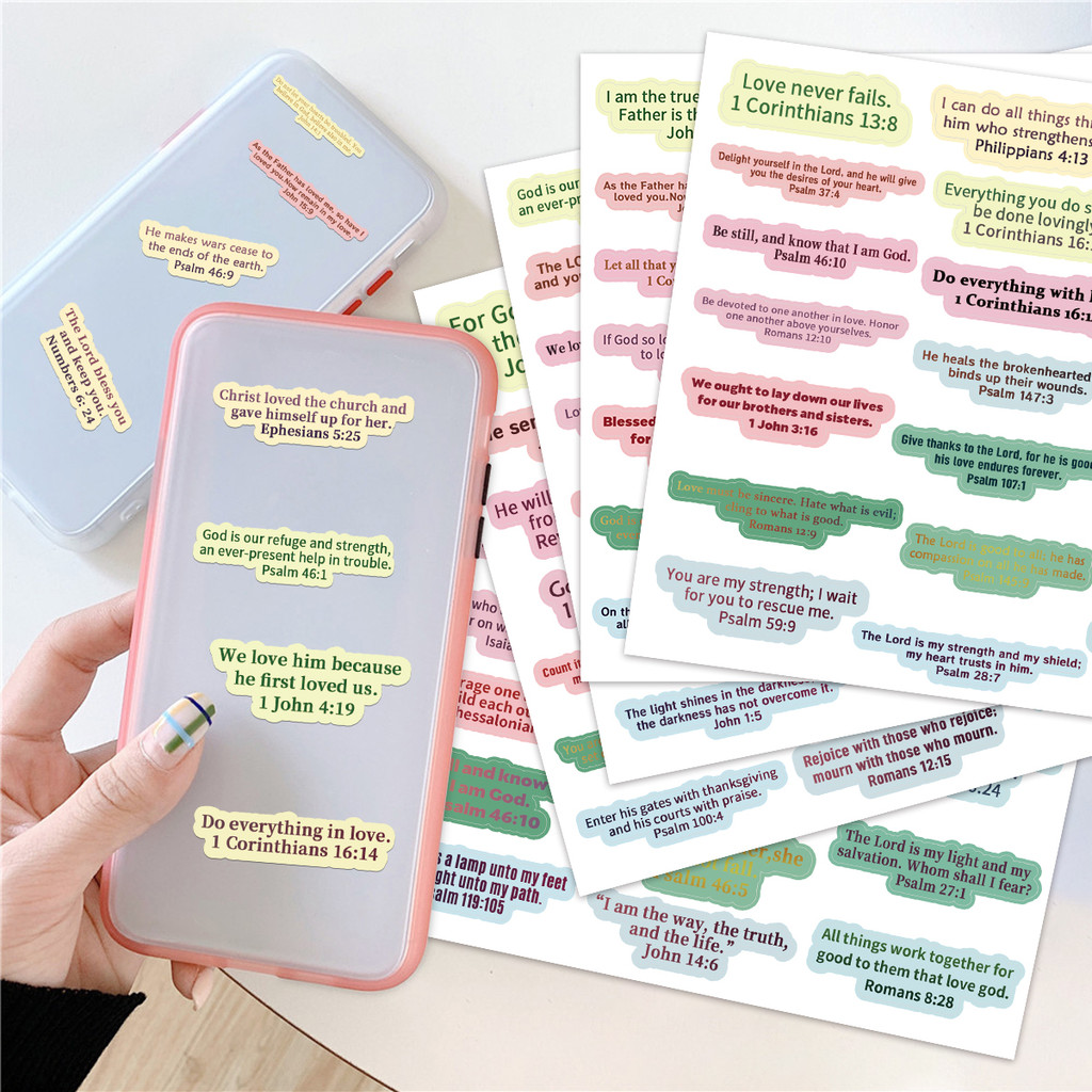 100 Pcs Inspirational Bible Verse Faith Stickers,Jesus Religious ...
