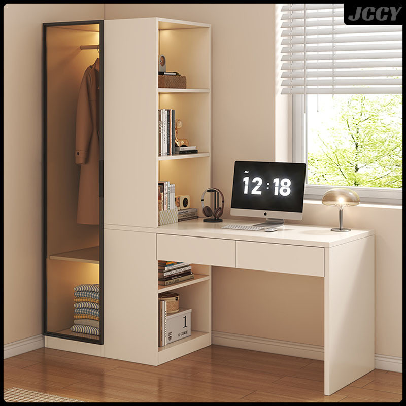 Computer Table Desk Bookshelf Wardrobe Combination Corner Table Modern ...