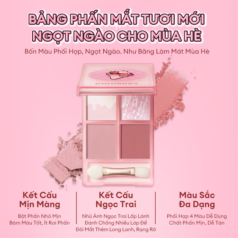 Colorkey 4-Color Eyeshadow Palette Sweet and Trendy Ice Cream Version ...