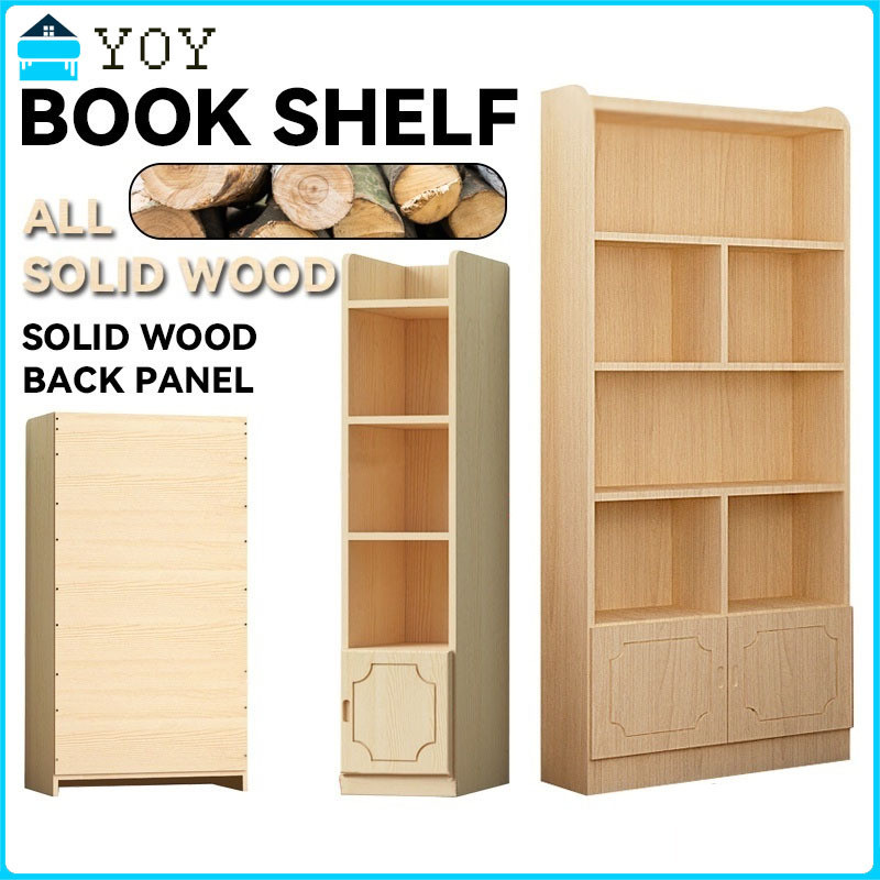 Bookcase Full Solid Wood Floor Children's Bookshelf Storage Rack Log ...