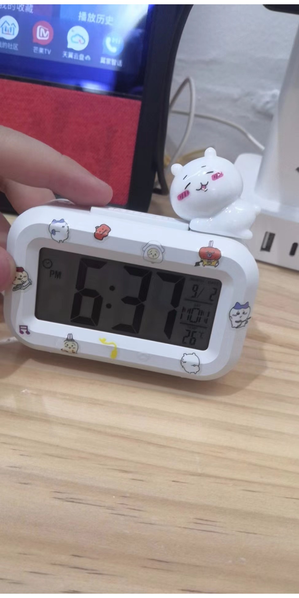 New Chiikawa Alarm Clock Luminous Table Clock Multifunctional Bedside ...