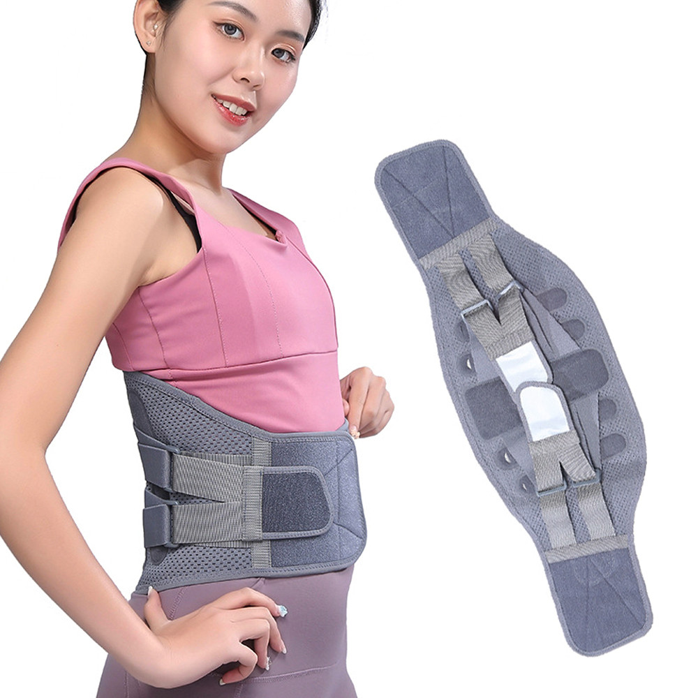 Newest Widen Steel Keel Waist Back Pain Brace Spine Support Lumbar ...