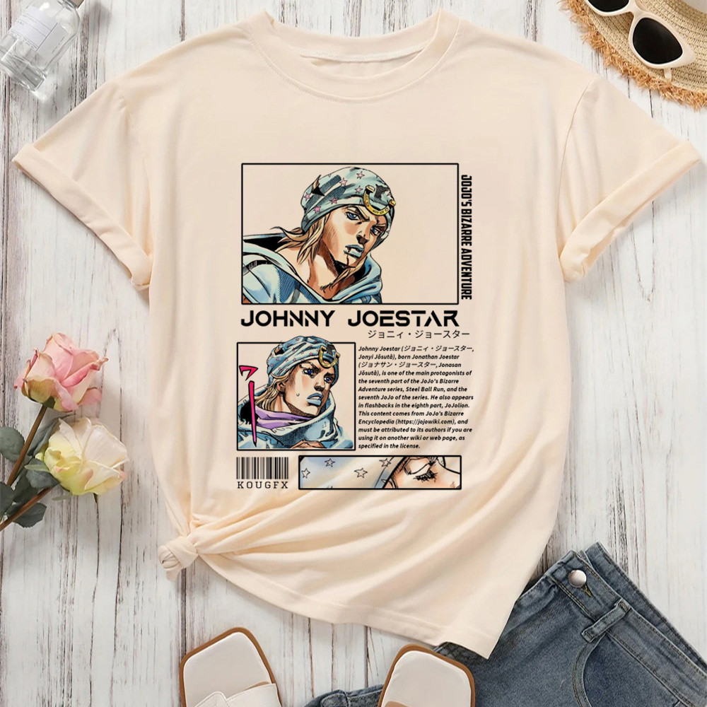 Jojo Bizarre Adventure Steel Ball Run t shirt female Graphic Retro ...
