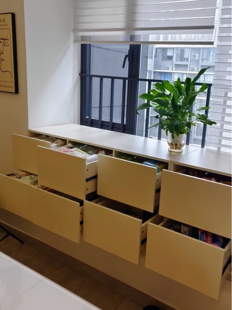 Solid Wood Window Cabinet Drawer Style Balcony Cabinet Multi-Storey Bay ...