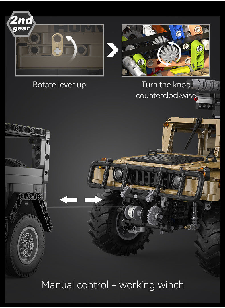 CaDA Bricks Master 1:8 Remote Control Hummer H1 Military Off-road ...