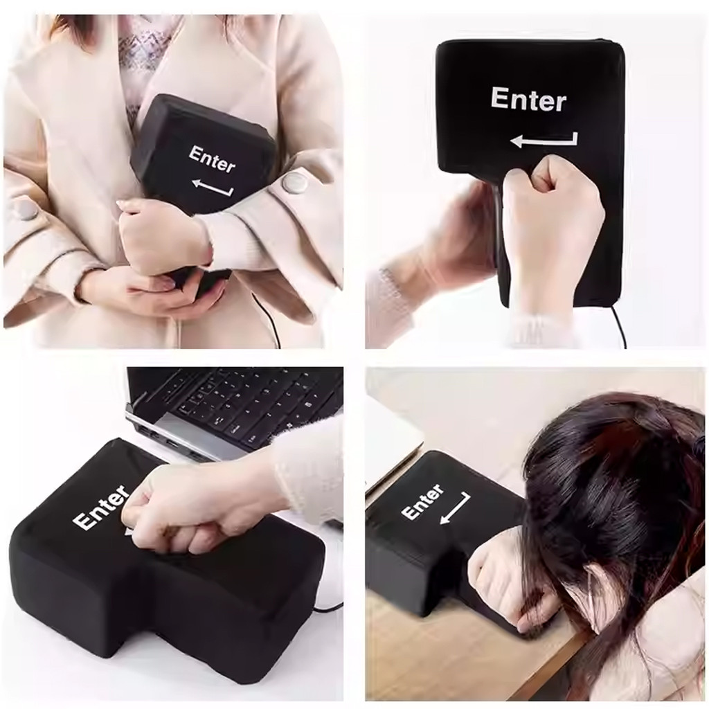 USB Big Enter Key Button For Home Office Stress Relief Pillow Large USB ...