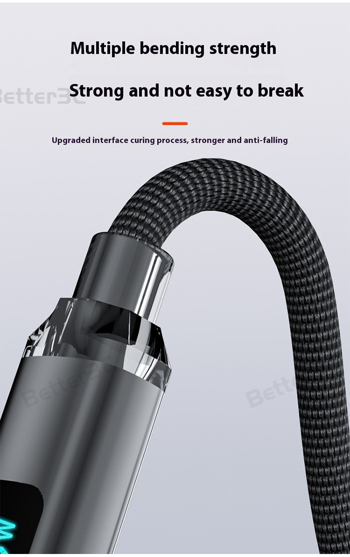 120W Digital display usb/type c to type c cable 6A super fast charging ...